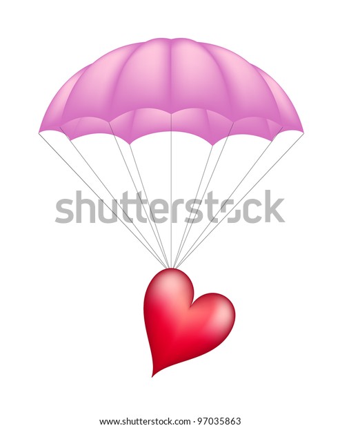 Heart Pink Parachute Stock Vector (Royalty Free) 97035863 | Shutterstock