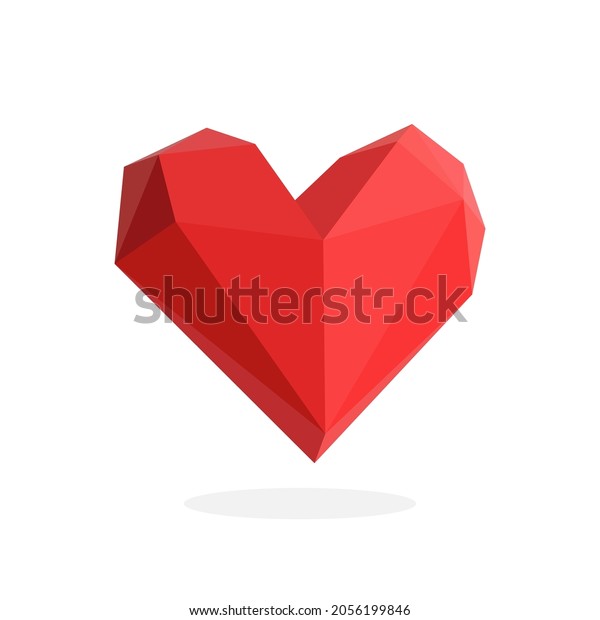 Heart Polygon Art Image Low Poly Stock Vector (Royalty Free) 2056199846 ...
