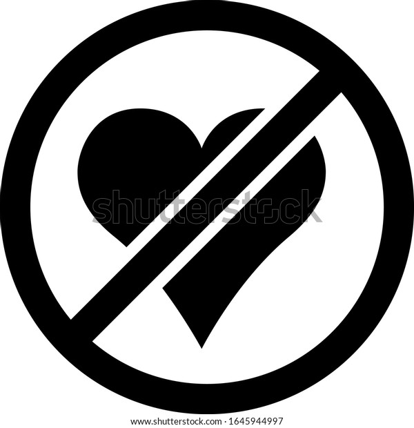 Heart Prohibited Vector Symbol Black Color Stock Vector (Royalty Free ...