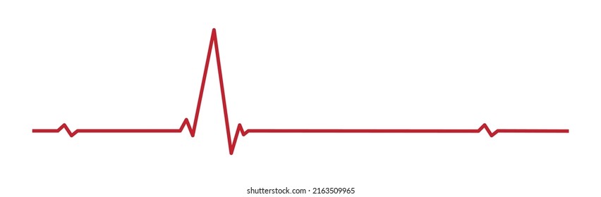 Heart Pulse Curved Red Line On Stock Vector (Royalty Free) 2163509965 ...