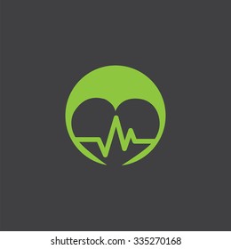 Heart Pulse Cut Identity Template Icon Stock Vector (Royalty Free ...