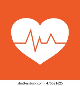Heart Pulse Icon Vector Illustration Orange Stock Vector (Royalty Free ...