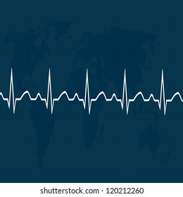 Heart Pulse On Map Eps10 Stock Vector (Royalty Free) 120212260 ...