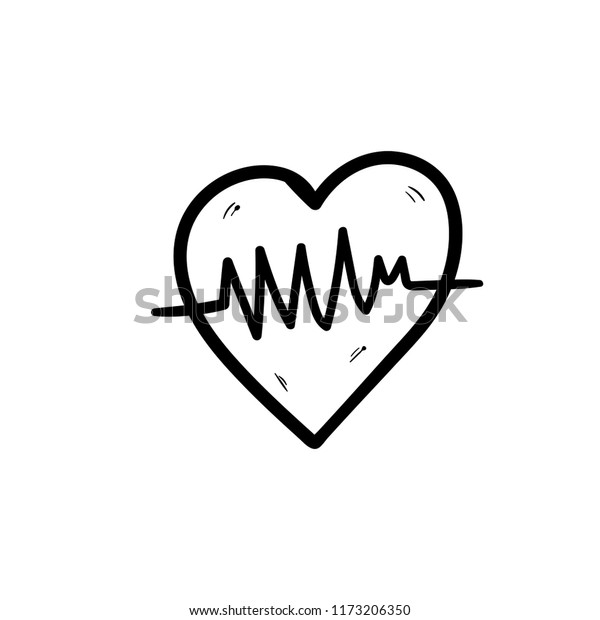 Heart Rate Doodle Icon Vector Stock Vector (Royalty Free) 1173206350 ...