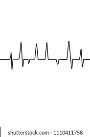 Heart Rate Graph Vector Illustration Electrocardiogram: vector de stock ...
