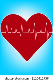 Heart Rate Graph Vector Illustration Electrocardiogram 스톡 벡터(로열티 프리 ...