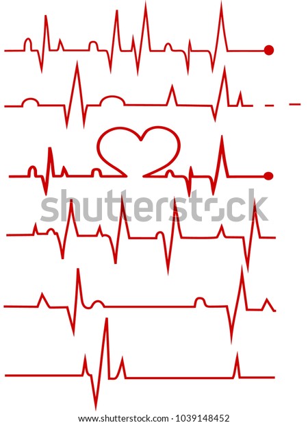 Heart Rate Graphic Vector Illustration Electrocardiogram Stock Vector ...