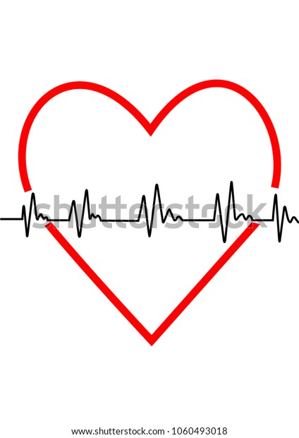 Heart Rate Graphic Vector Illustration Electrocardiogram Stock Vector ...