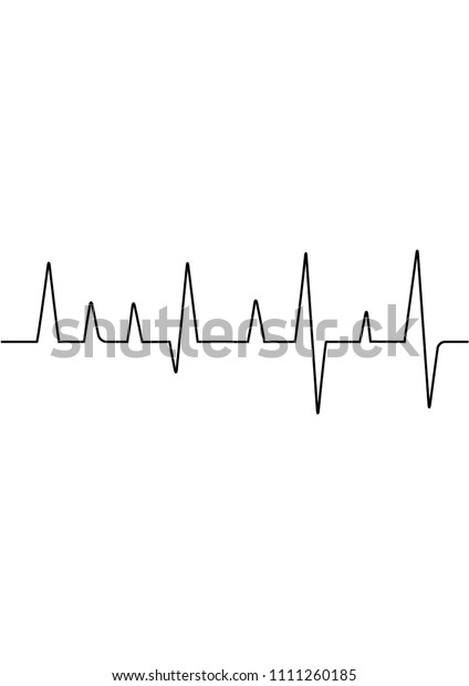 Heart Rate Graphic Vector Illustration Electrocardiogram Stock Vector ...