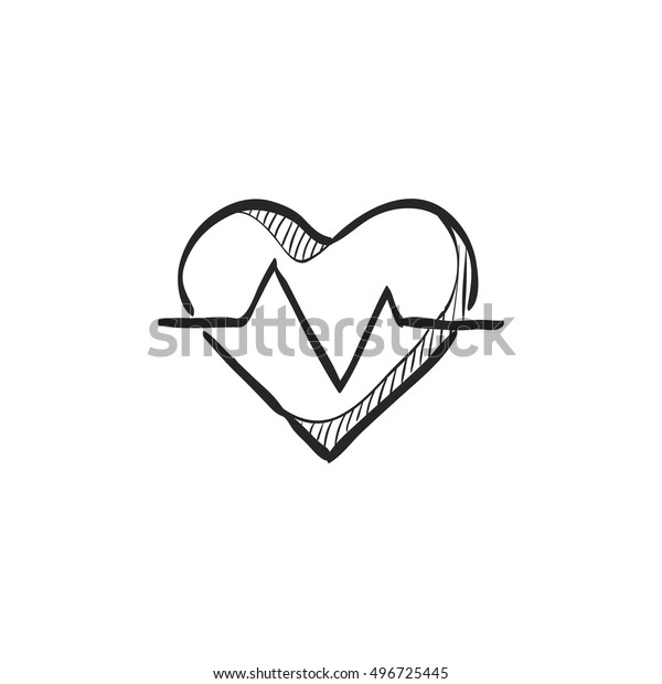 Heart Rate Icon Doodle Sketch Lines Stock Vector (Royalty Free ...