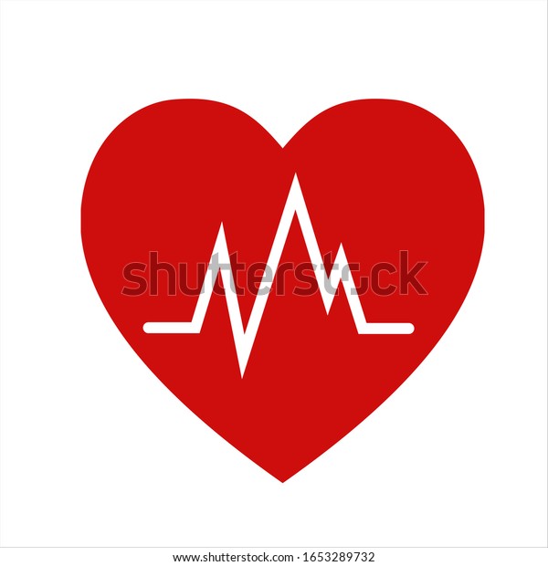 Heart Rate Icon On White Background Stock Vector (Royalty Free ...