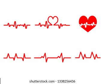 Heart Rate Heart Wave Design By Stock Vector (Royalty Free) 1338256436 ...