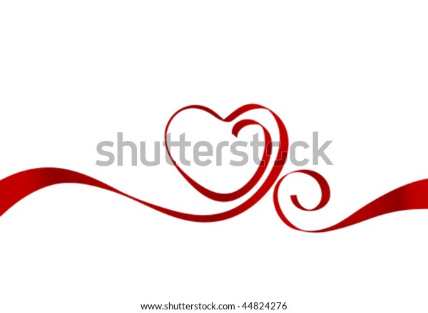 Corazón de cinta roja: vector de stock (libre de regalías) 44824276 ...