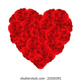 Heart Red Roses Vectorillustration Stock Vector Royalty Free 23105392