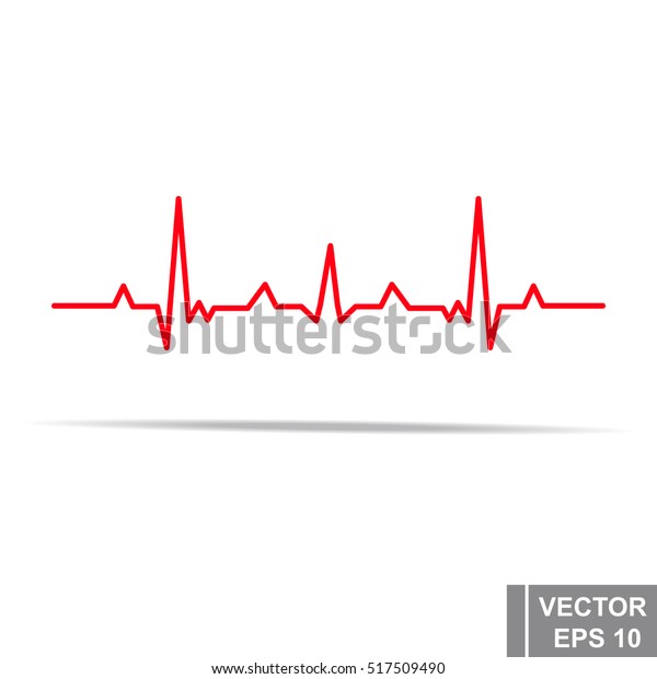 Heart Rhythm Cardiogram Isolated On White Stock Vector (Royalty Free ...