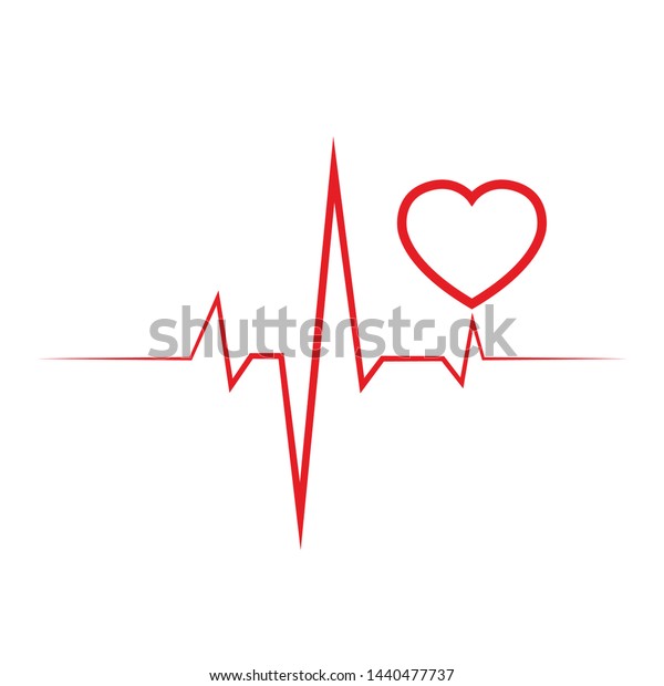 Heart Rhythm Electrocardiogram Ecg Ekg Signal Stock Vector (Royalty ...