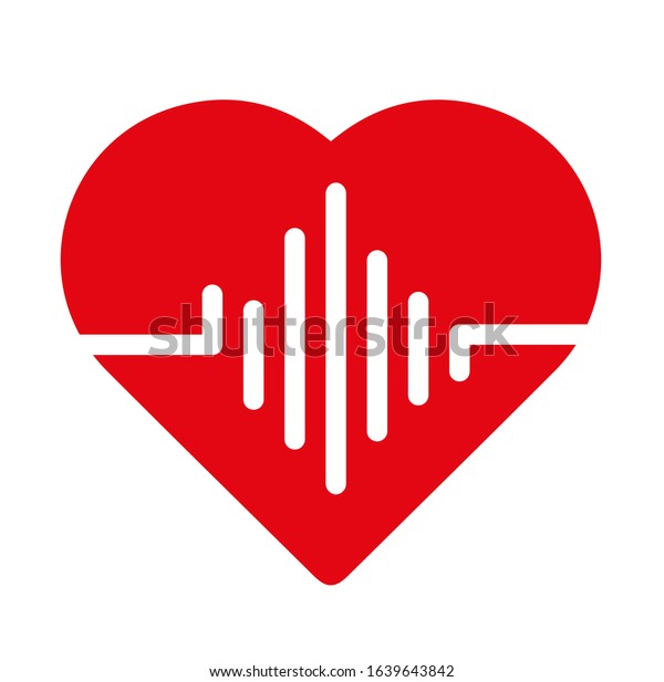 Heart Rhythm Icon On White Background Stock Vector (Royalty Free ...