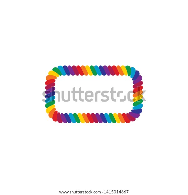 Heart Rope Frame Border Rainbow Colored Stock Vector (Royalty Free ...