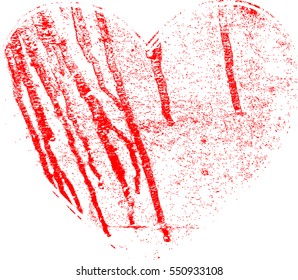 Heart Rough Edges Grunge Red Paint Stock Vector (Royalty Free ...