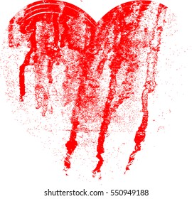 Heart Rough Edges Grunge Red Paint Stock Vector (Royalty Free) 551010388