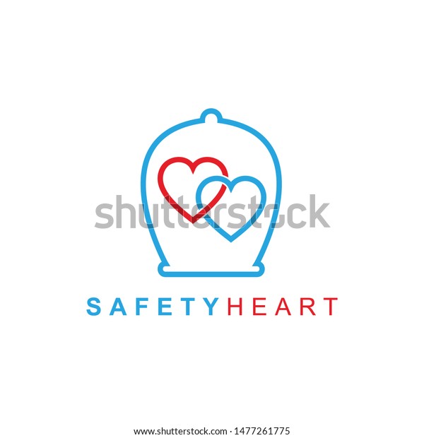 Heart Safety Flat Logo Modern Tehcnology Stock Vector (Royalty Free ...