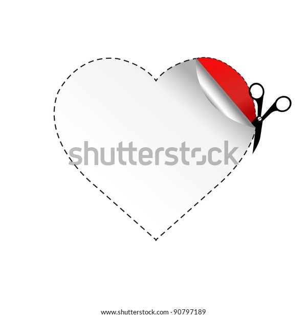 Heart Scissors Isolated On White Background Stock Vector (Royalty Free ...