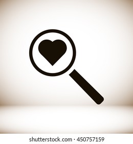 Heart Search Icon Stock Vector (Royalty Free) 450757159 | Shutterstock