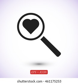 Heart Search Icon Stock Vector (Royalty Free) 461175253 | Shutterstock
