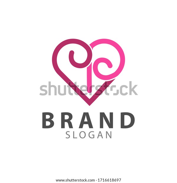 Heart Shape Brand Logos Stores Brands Stock Vector (Royalty Free ...