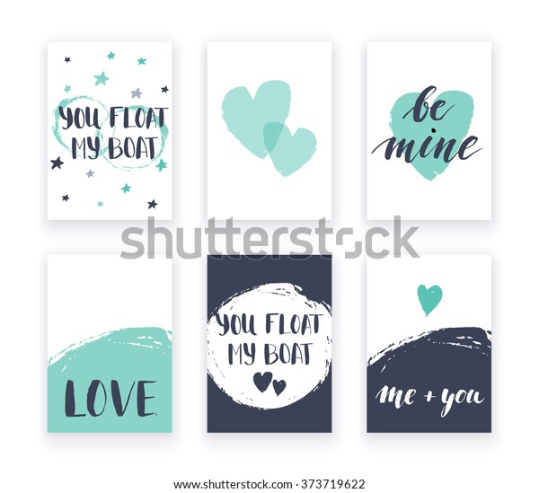 Heart Shape Cards Set Stock Vector (Royalty Free) 373719622 | Shutterstock