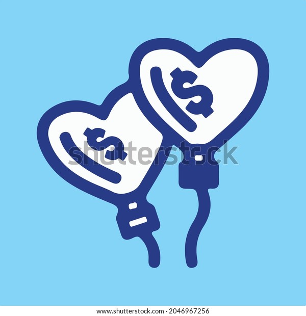 Heart Shape Dollar Sign Balloon Logo Stock Vector (Royalty Free ...