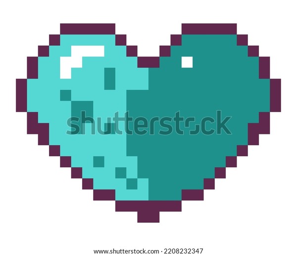Heart Shape Figure Isolated Pixelated Form Stock Vector (Royalty Free ...