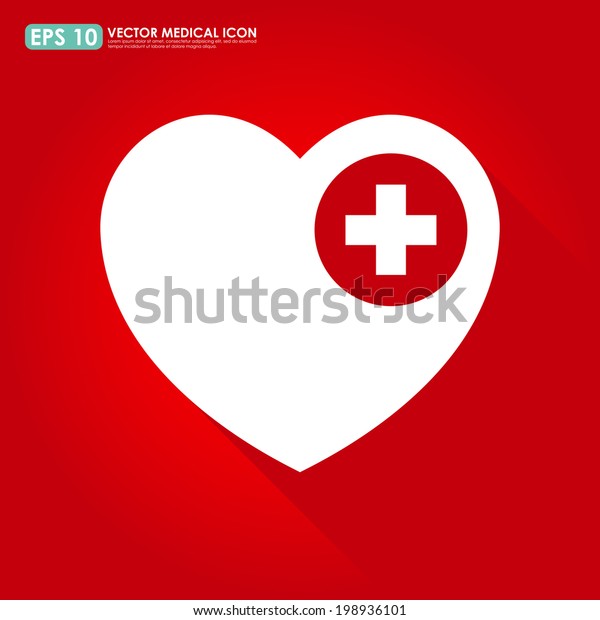 Heart Shape First Aid Sign On Stock Vector (Royalty Free) 198936101 ...