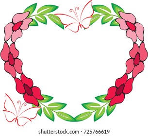 Heart Shape Flower Background Stock Vector (Royalty Free) 725766619 ...