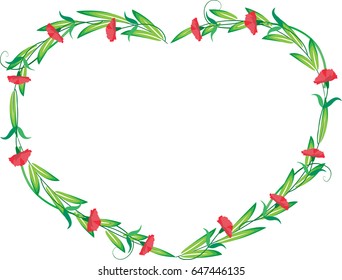 Heart Shape Flower Frame Stock Vector (Royalty Free) 647446135 ...