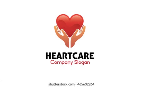 Heart Shape Hands Holding Logo Vector Stock Vector (Royalty Free) 465632264