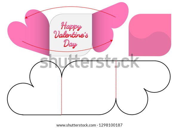 Heart Shape Invitation Card Die Cut Stock Vector (Royalty Free) 1298100187