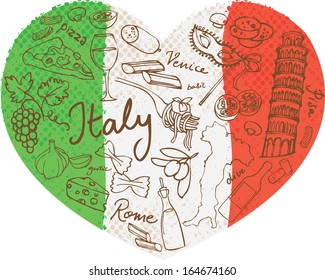 Heart Shape Italy Vector Icons Stock Vector (Royalty Free) 164674160 ...