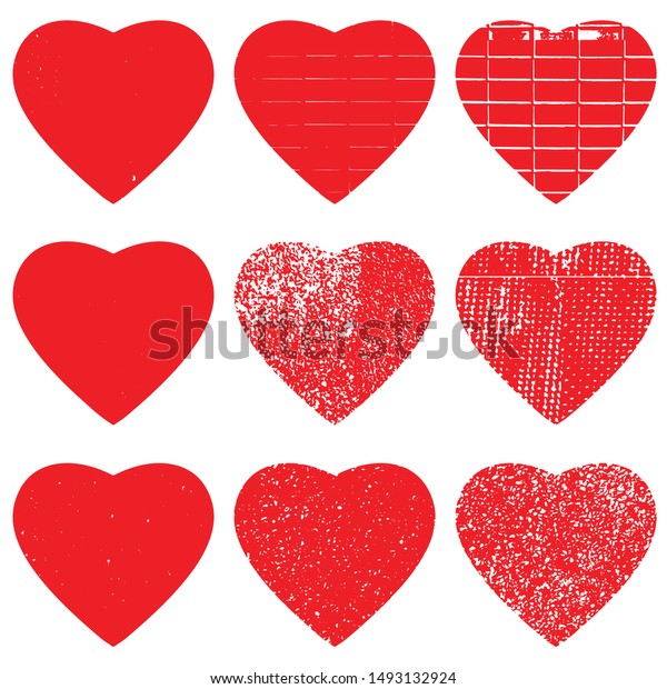 Heart Shape Postal Stamps Setillustration Vector Stock Vector (Royalty ...