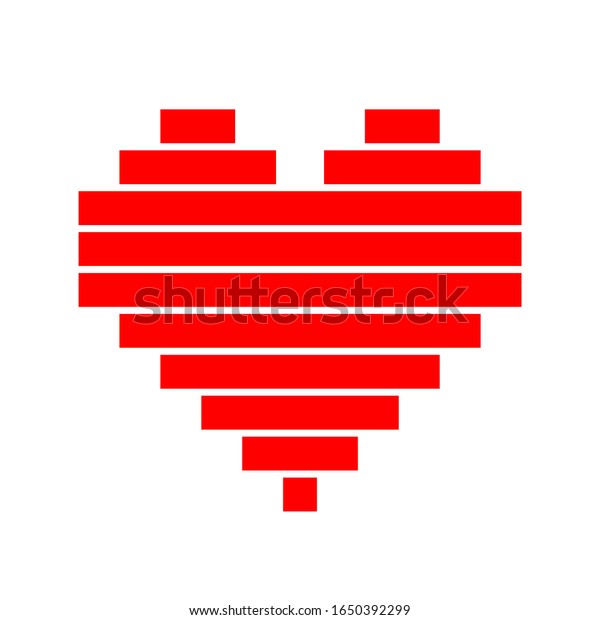 Heart Shape Red Horizontal Strip Isolated Stock Vector (Royalty Free ...