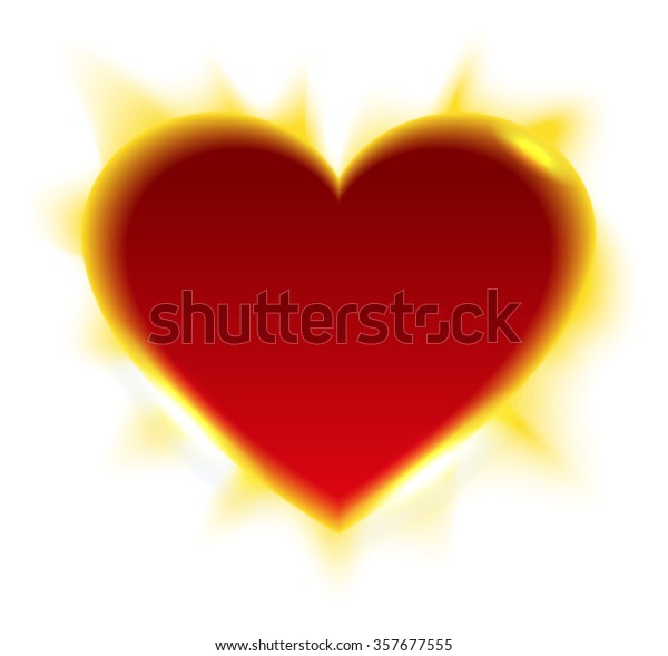 Heart Shape Sun Isolated Illustration Stock Vector (Royalty Free ...