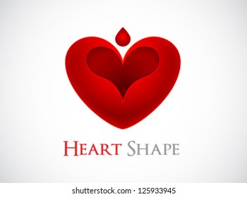 Logo Heart Shape Design Stock Vector (Royalty Free) 128400836 ...