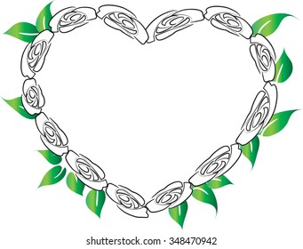 Heart Shaped Border Roses Stock Vector (Royalty Free) 348470942 ...