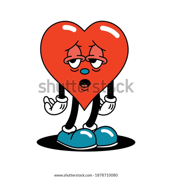 Heart Shaped Cartoon Character Vector Illustration Stock Vector ...