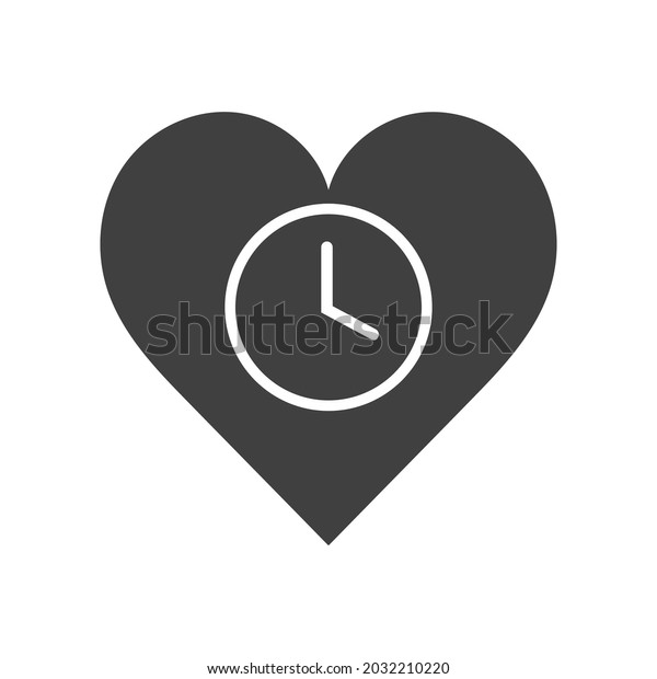 Heart Shaped Clock Clock Face Arrows Stock Vector (Royalty Free ...