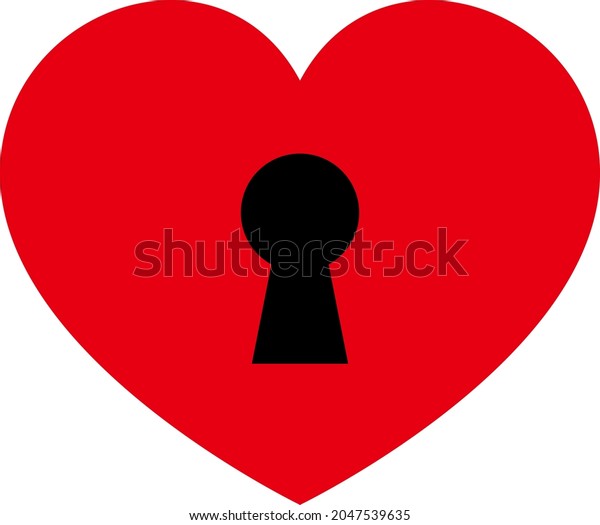 Heart Shaped Keyhole Isolated Vector Illustration Stock Vector (Royalty ...