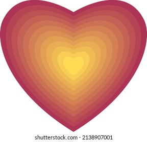Heart Shaped Offset Orange Tone Colors Stock Vector (Royalty Free ...