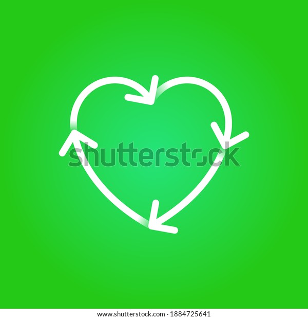 Heart Shaped Recycle Icon Vector Stock Vector (Royalty Free) 1884725641 ...