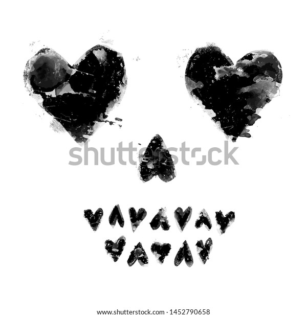 Heart Shaped Skull Face Illustration Wallpaper Stock Vector (Royalty ...