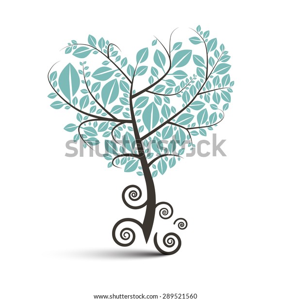 Heart Shaped Tree Curled Roots Vector Stock Vector (Royalty Free ...